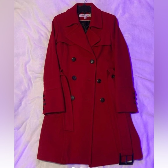 Laundry By Shelli Segal | Jackets & Coats | Cherry Red Peacoat | Poshmark